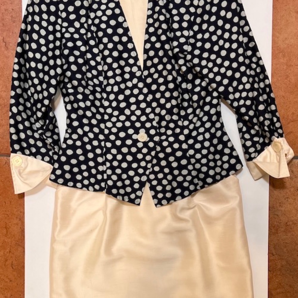 Classic Vintage Poka Dot Jacket Designer Suit - Gem